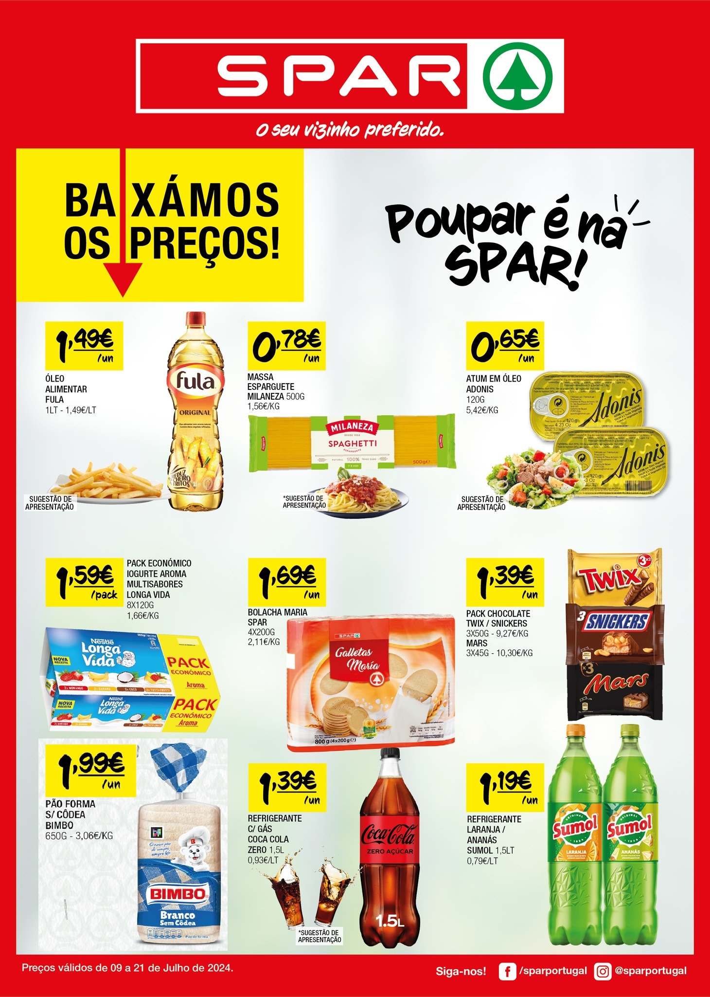 Folheto SPAR Promoções 9 julho a 21 julho - O Caça Promoções