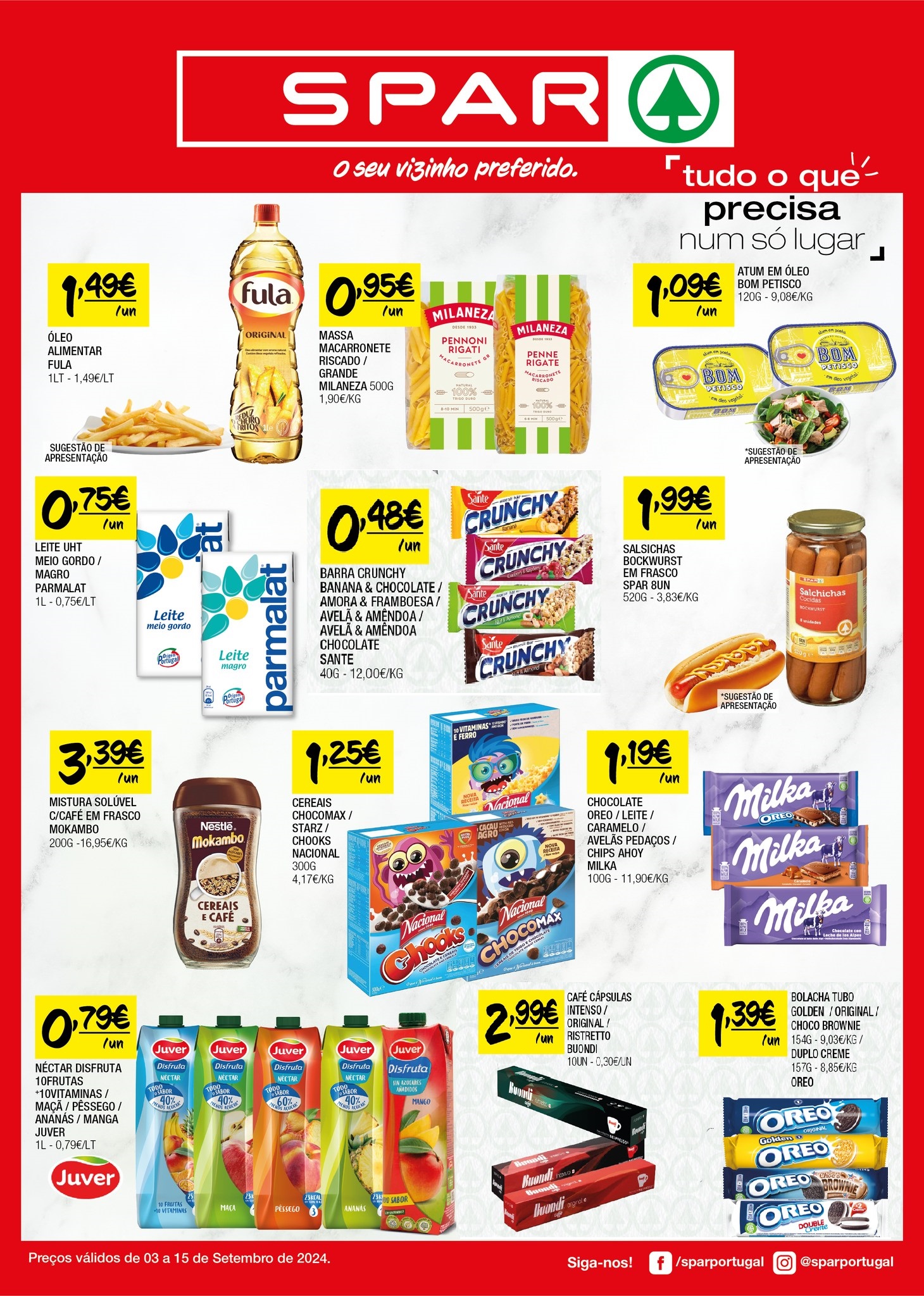 Folheto SPAR Promoções 3 setembro a 12 setembro - O Caça Promoções