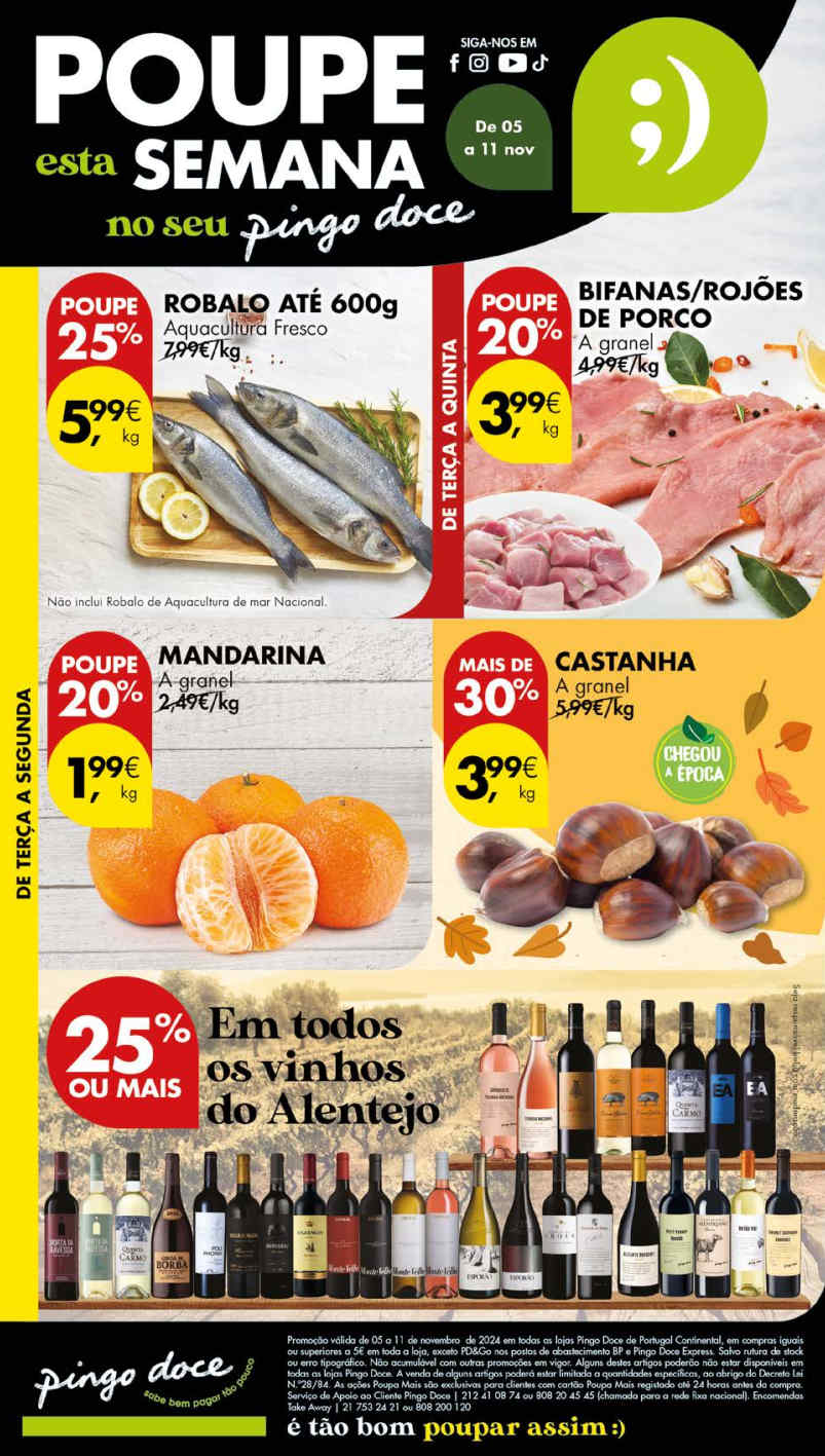 Antevisão Folheto PINGO DOCE Lojas Grandes Promoções 5 a 11 de novembro ...
