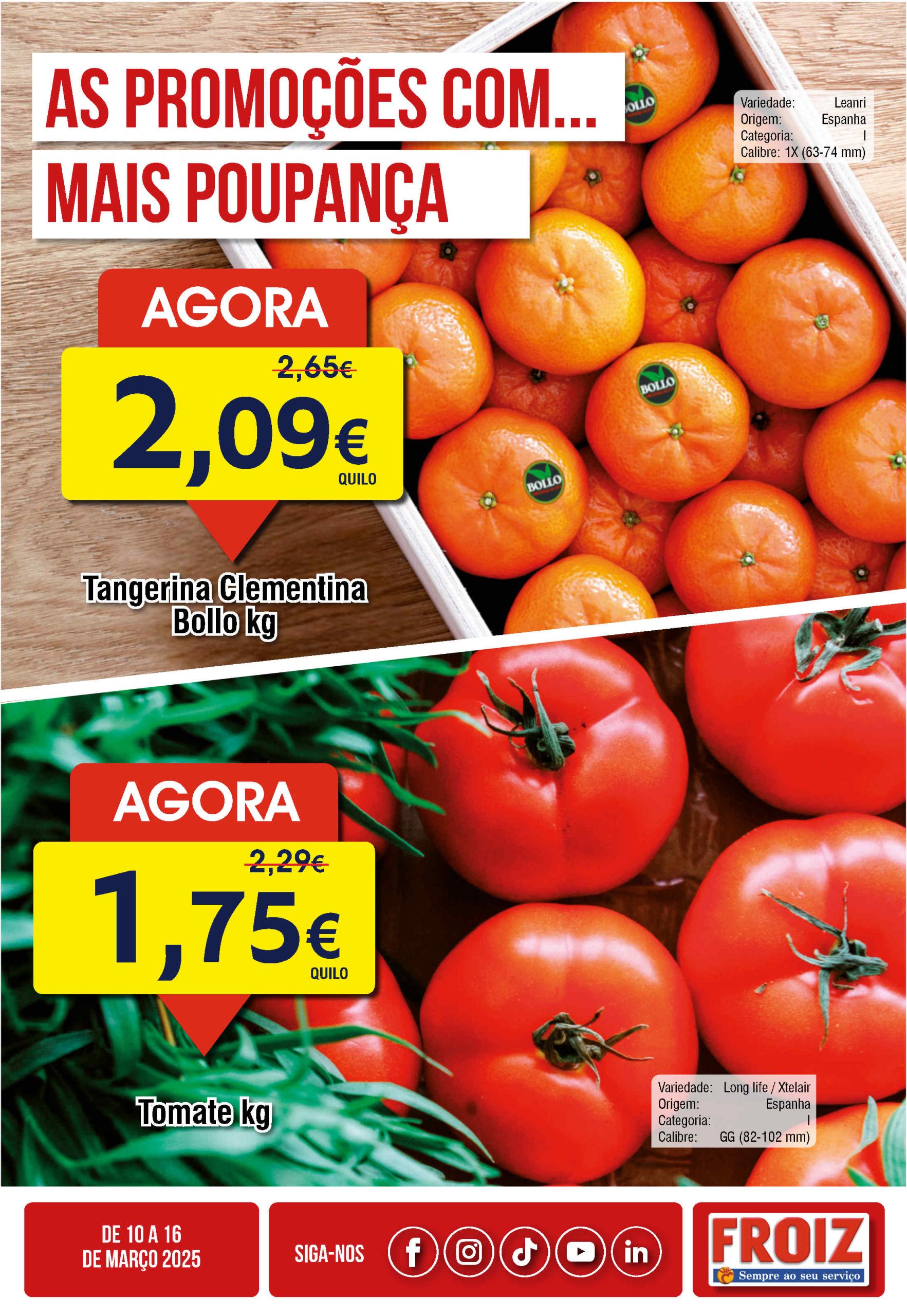 Folheto Supermercados FROIZ Promoções 10 a 16 de março - O Caça Promoções