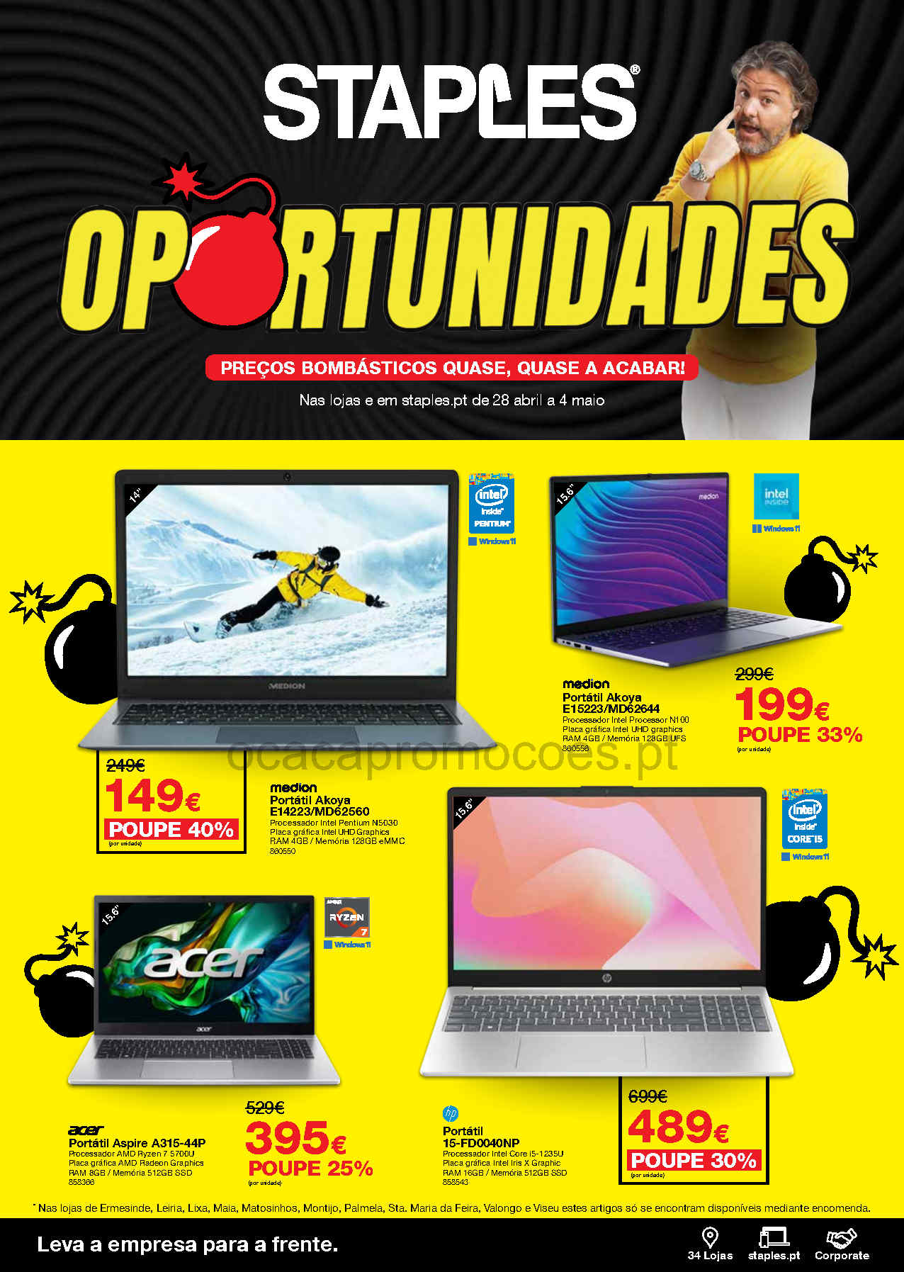 Folheto STAPLES Promoções 28 abril a 4 maio - O Caça Promoções