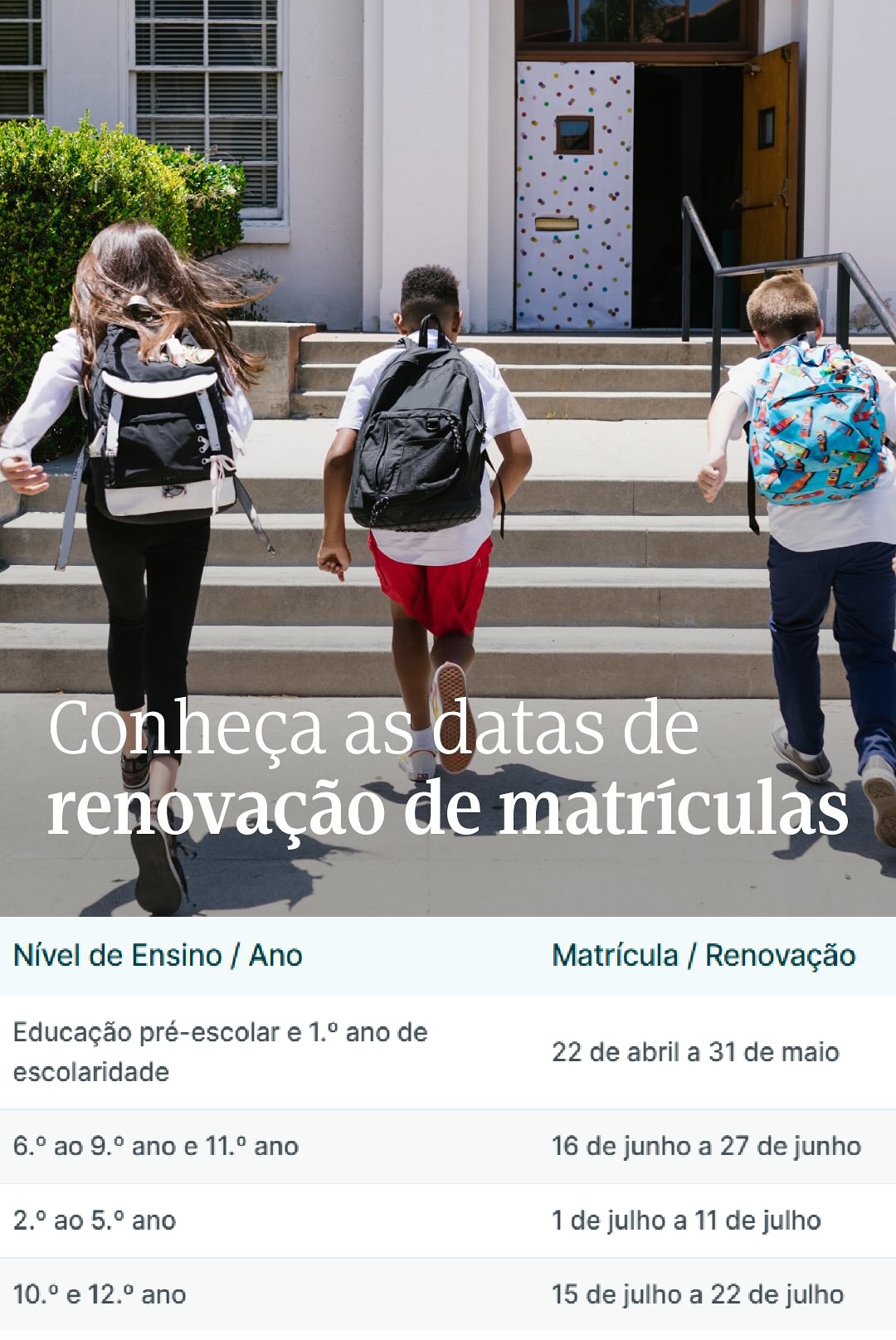 Renovação de Matrículas: Conheça as Datas Ano letivo 2025/2026 - O Caça ...
