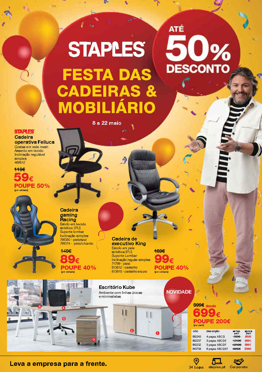 Folheto STAPLES Promoções 8 a 22 de maio - O Caça Promoções