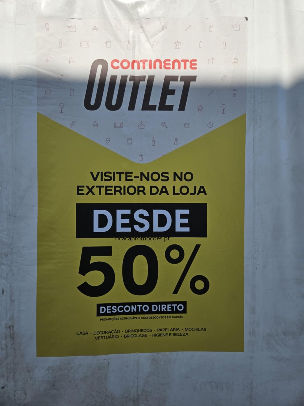 Fui ao Continente Outlet e encontrei todo o bazar com 75% de desconto ...