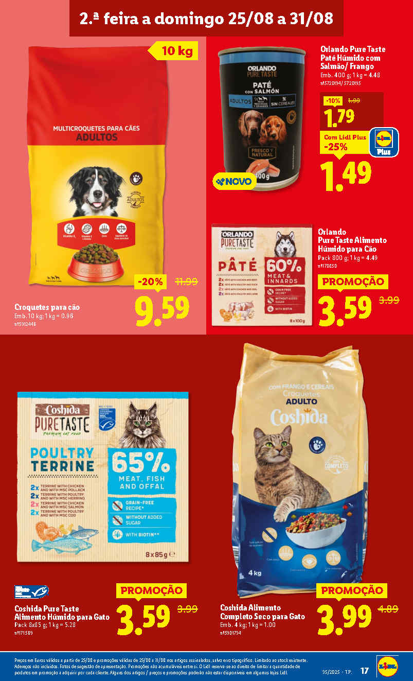Antevisão Folheto Lidl Pets: Promoções 25 a 31 de agosto - O Caça Promoções