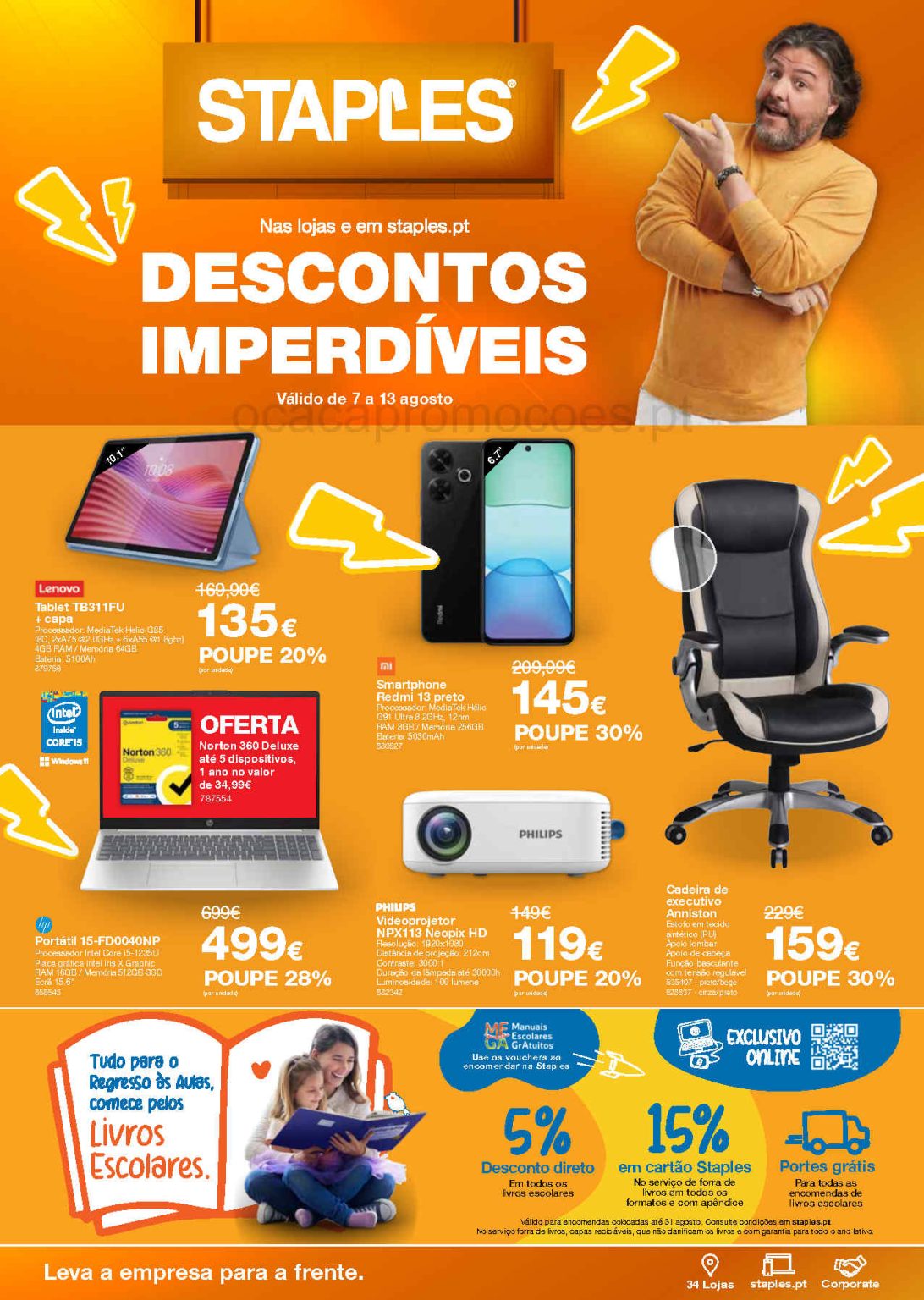 Folheto Staples Promoções 7 a 13 de agosto - O Caça Promoções