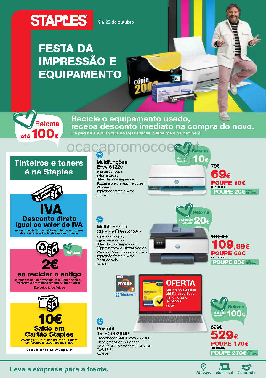Folheto Staples Antevisão Promoções 9 a 23 de outubro - O Caça Promoções