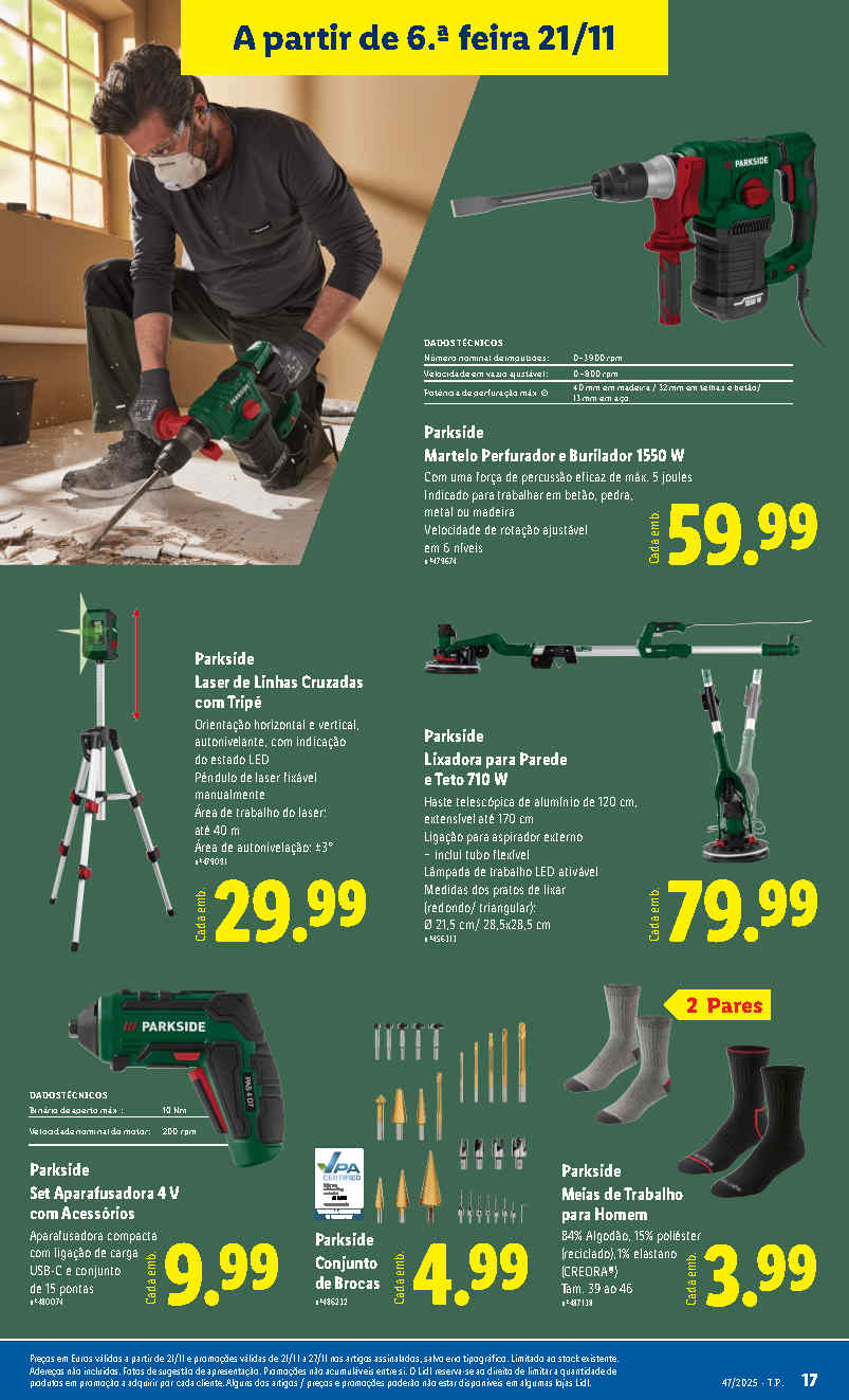Folheto Lidl Especial Parkside – Antevisão Bazar 21 a 27 de novembro ...