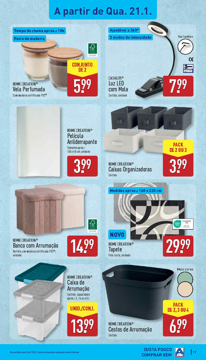 Folheto Aldi Casa - Antevisão Bazar Promoções 21 a 25 de janeiro - O ...